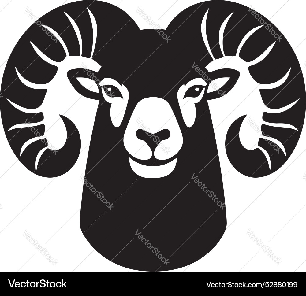 Elegant black flock logo vision shadowy sheep Vector Image