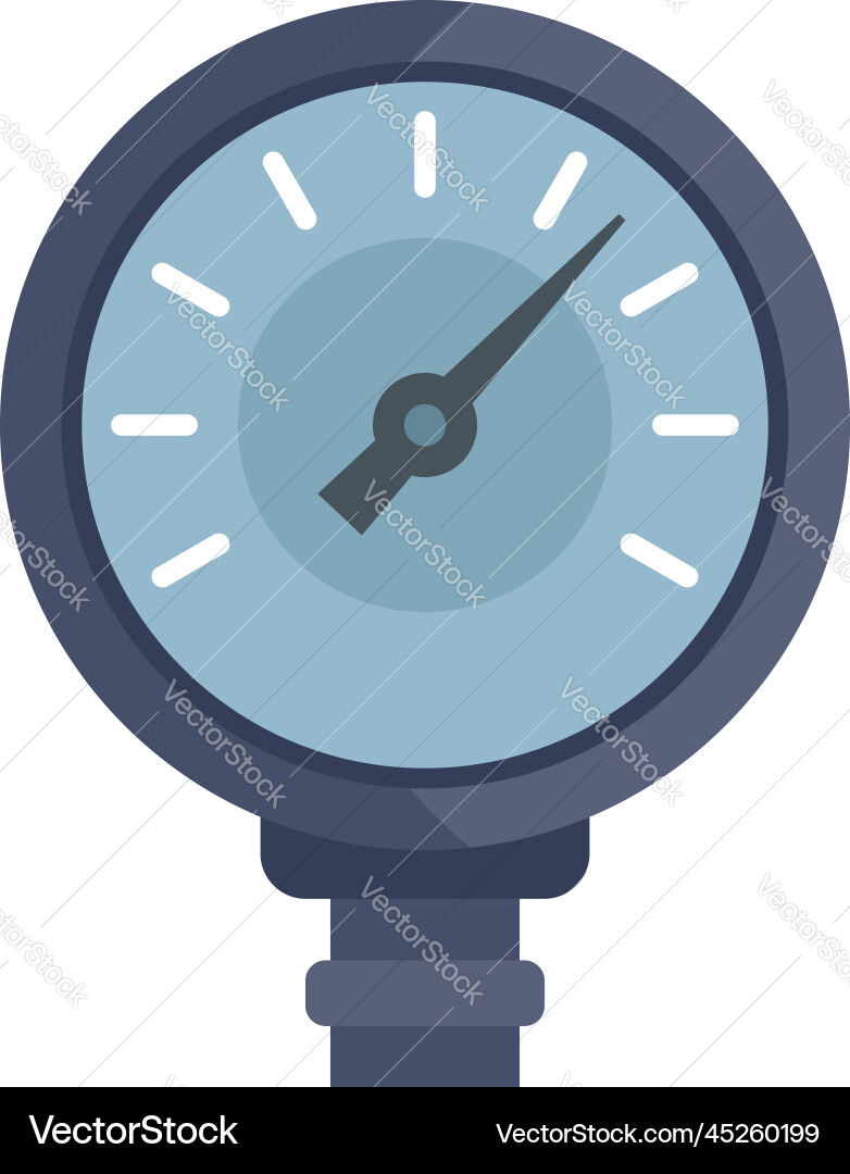 Gauge manometer icon flat pressure gas Royalty Free Vector