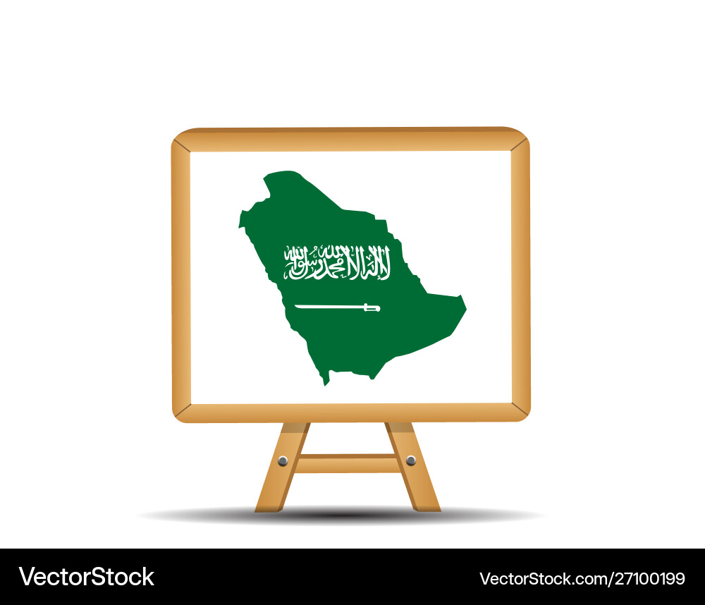 Green country map saudi arabia with a sword Vector Image