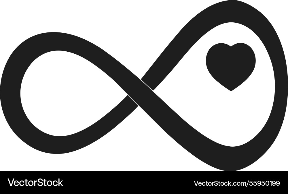 Infinity love symbol with heart timeless Vector Image