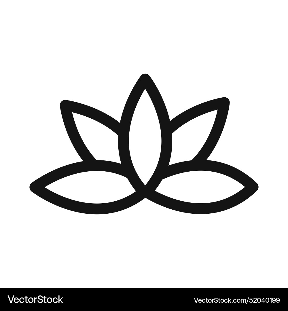 Lotus icon black and white sign Royalty Free Vector Image