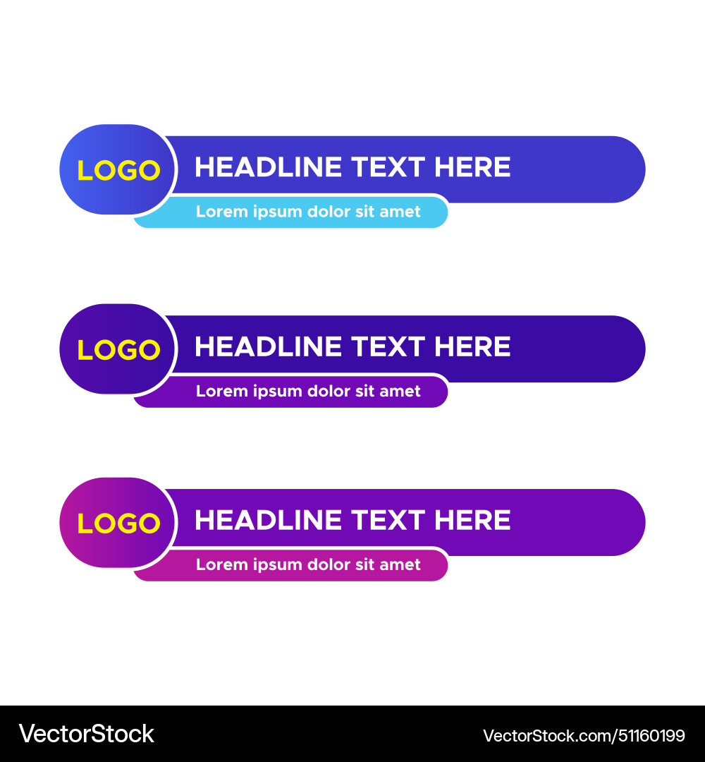 Lower third template tv header mockup television Vector Image