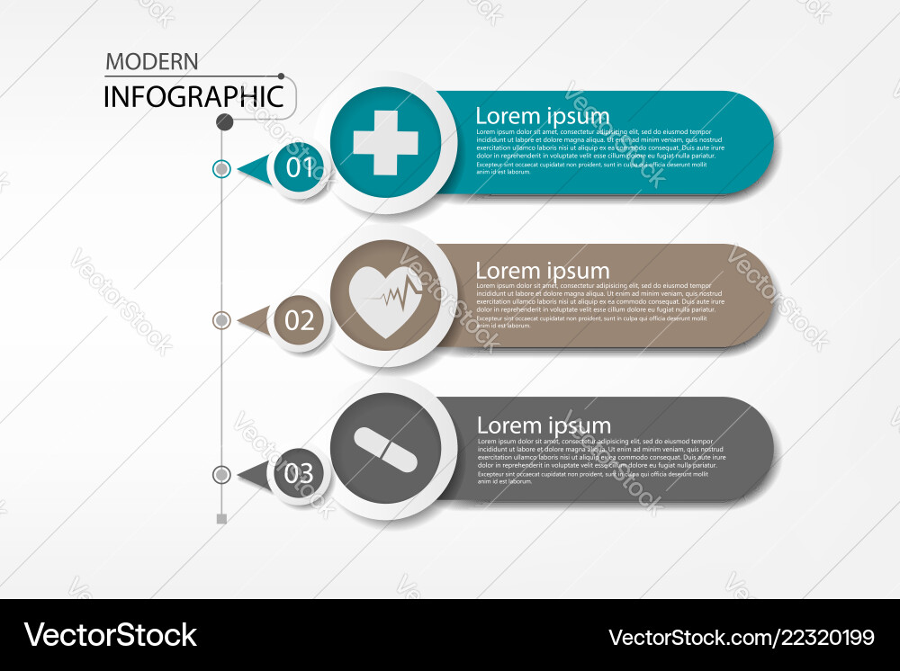 Medical information display process chart Vector Image
