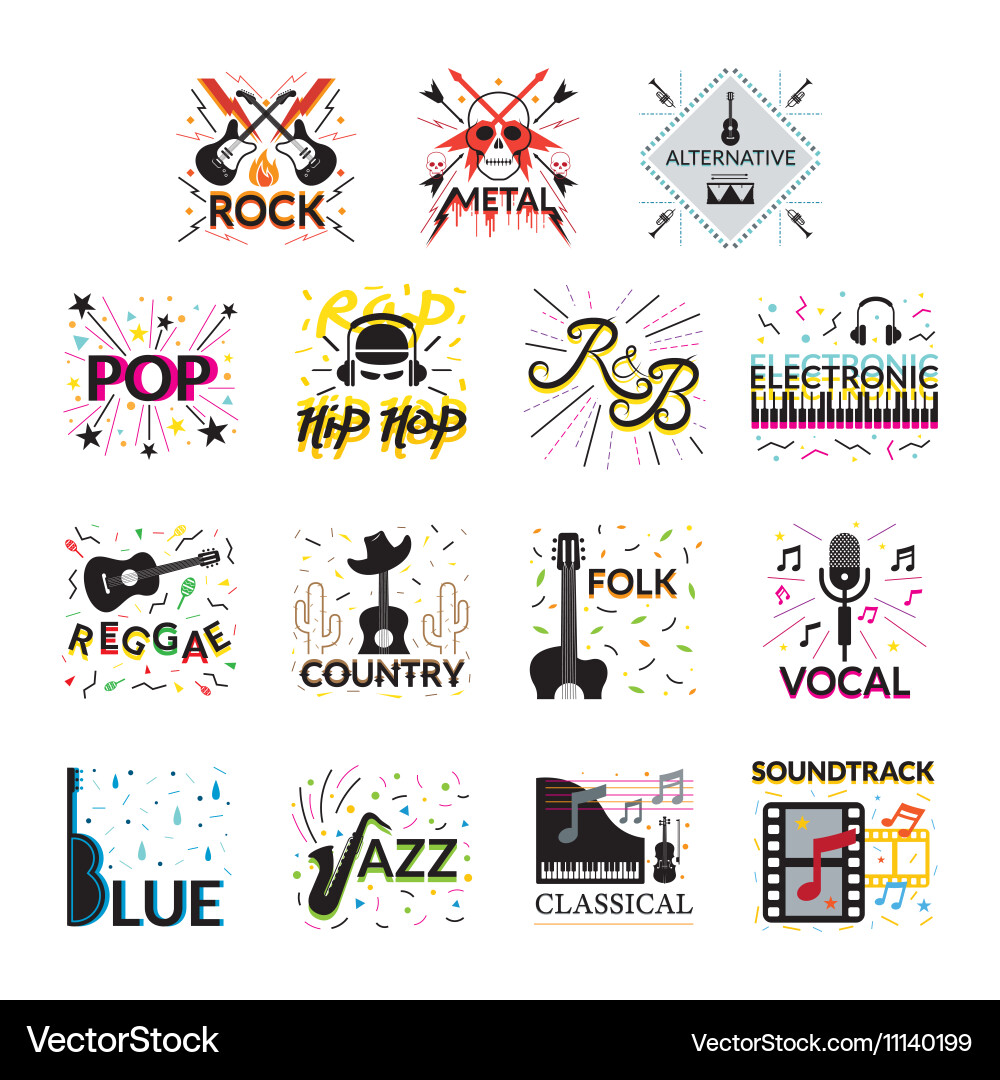 Music genres Royalty Free Vector Image - VectorStock