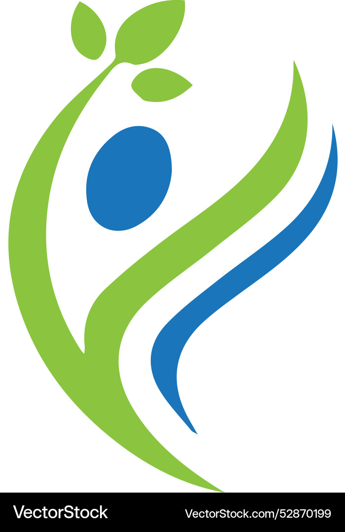 Natural health logo design Royalty Free Vector Image