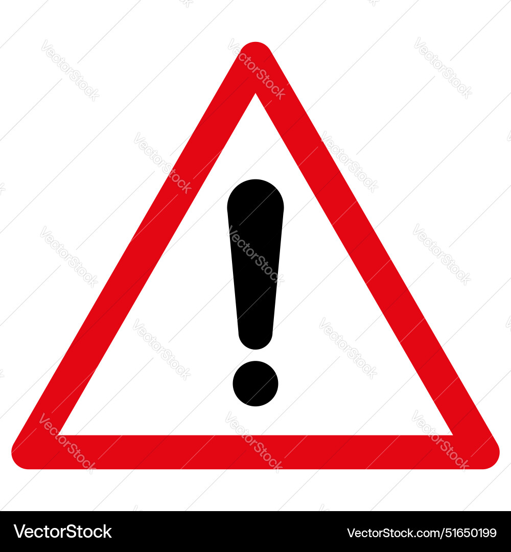 Other danger ahead sign exclamation mark in white Vector Image