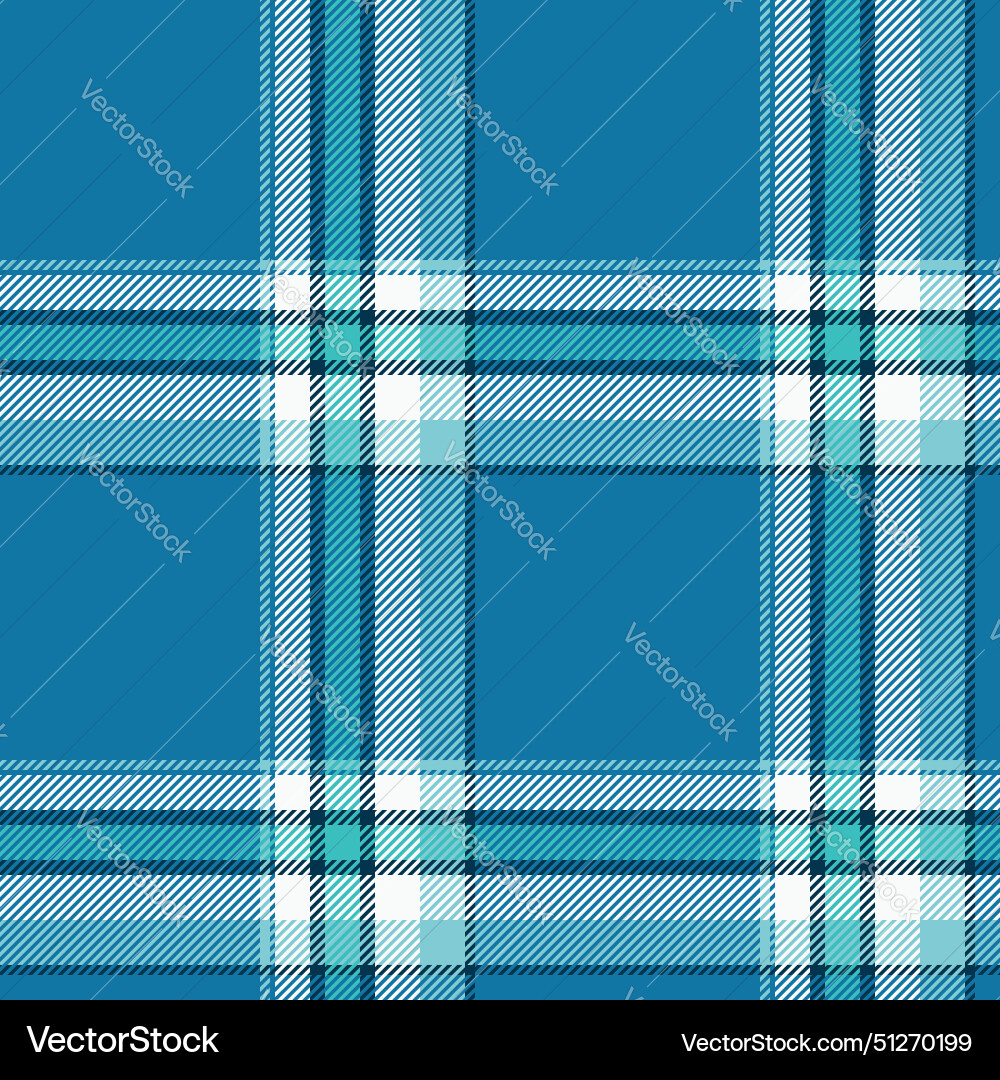 Plaid seamless pattern in blue check fabric Vector Image