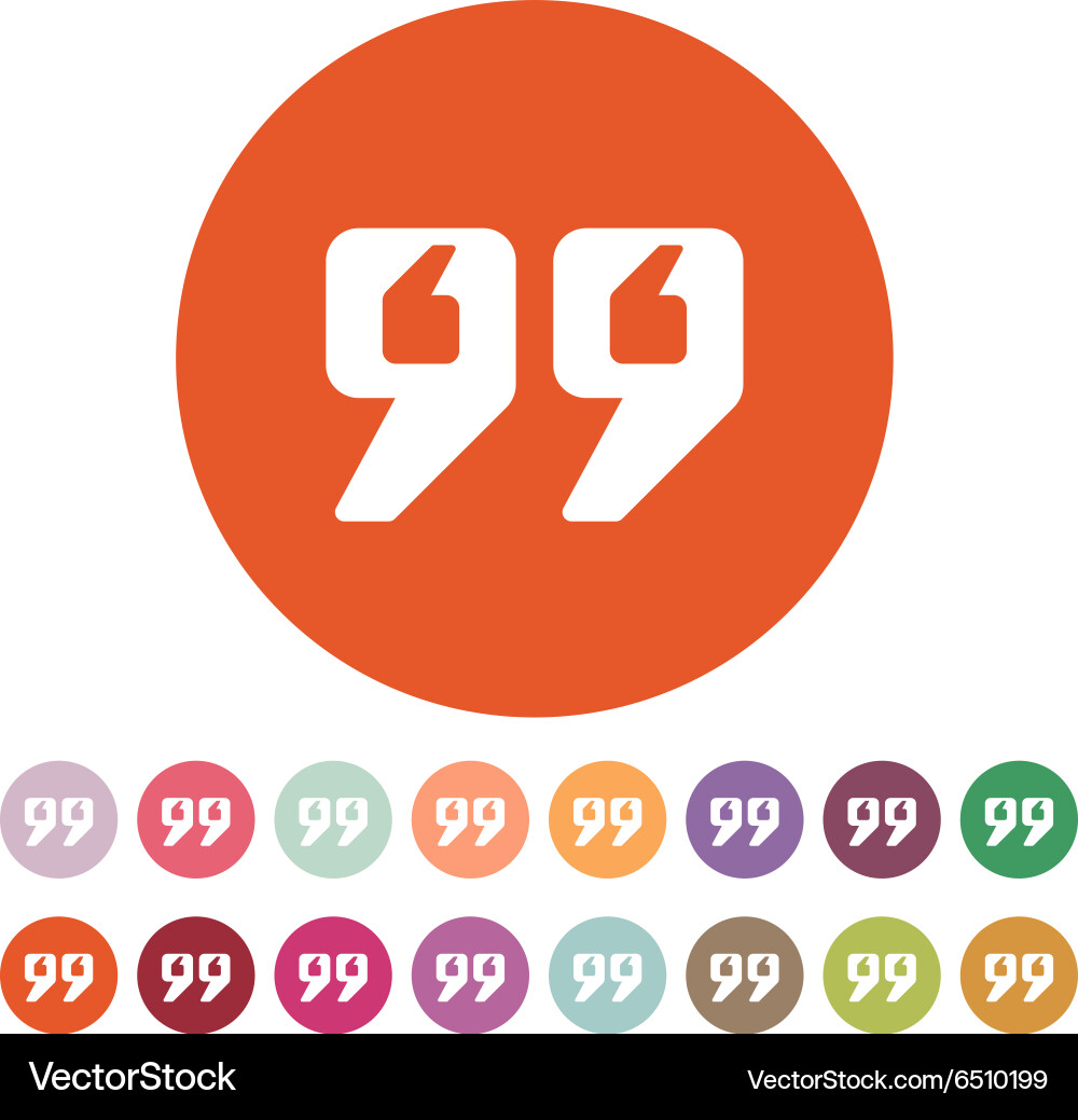 Quote icon quotation symbol flat Royalty Free Vector Image