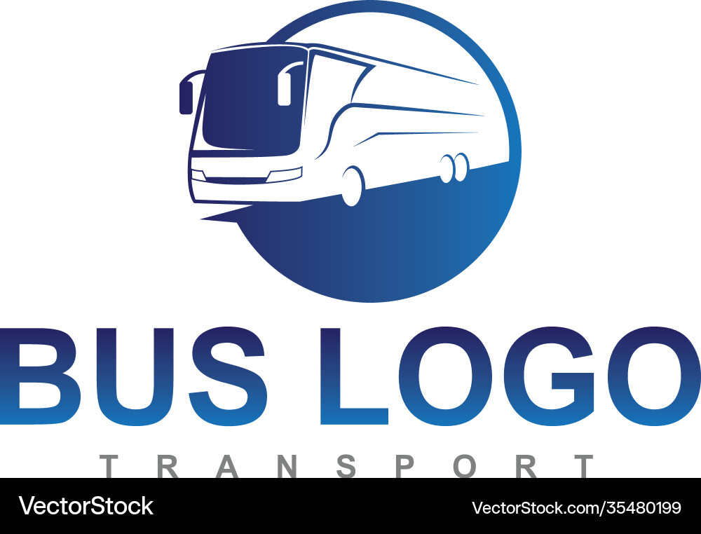 Travel bus logo icon design template Royalty Free Vector