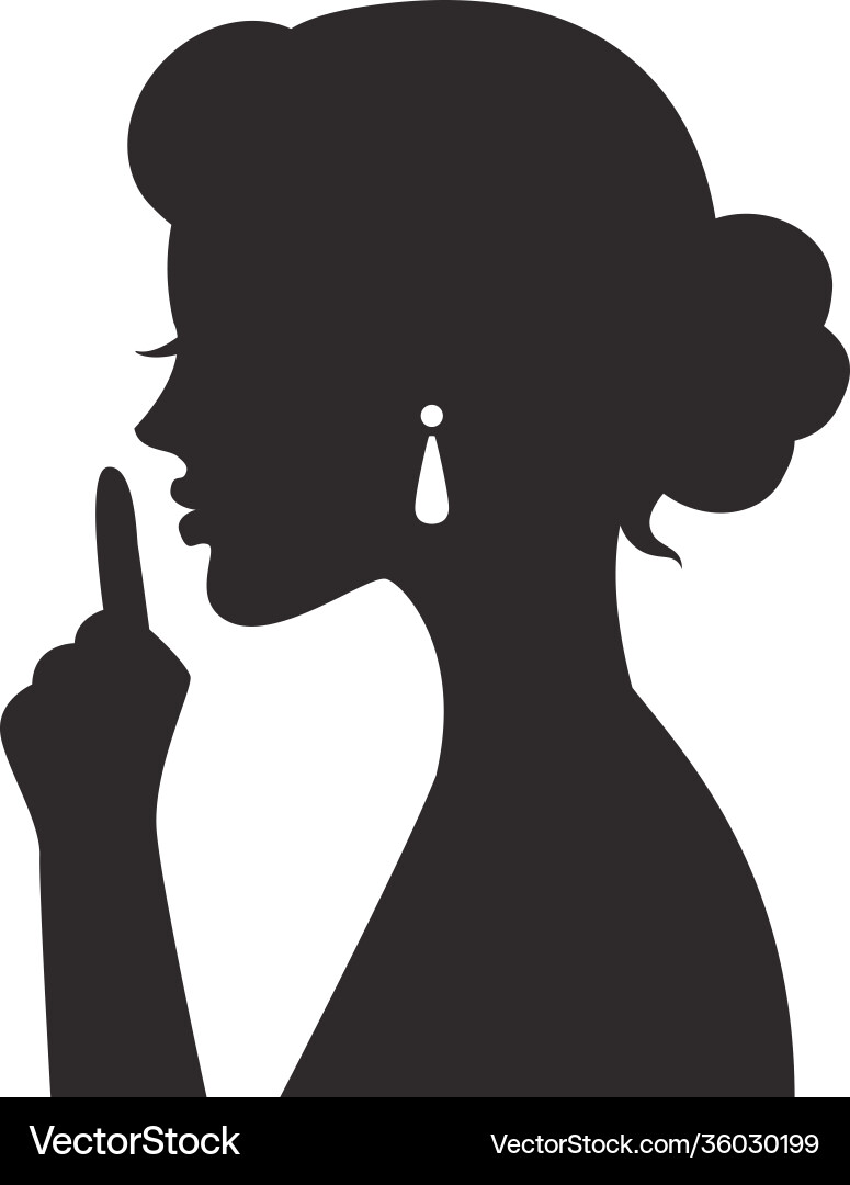 Woman gestures for silence Royalty Free Vector Image