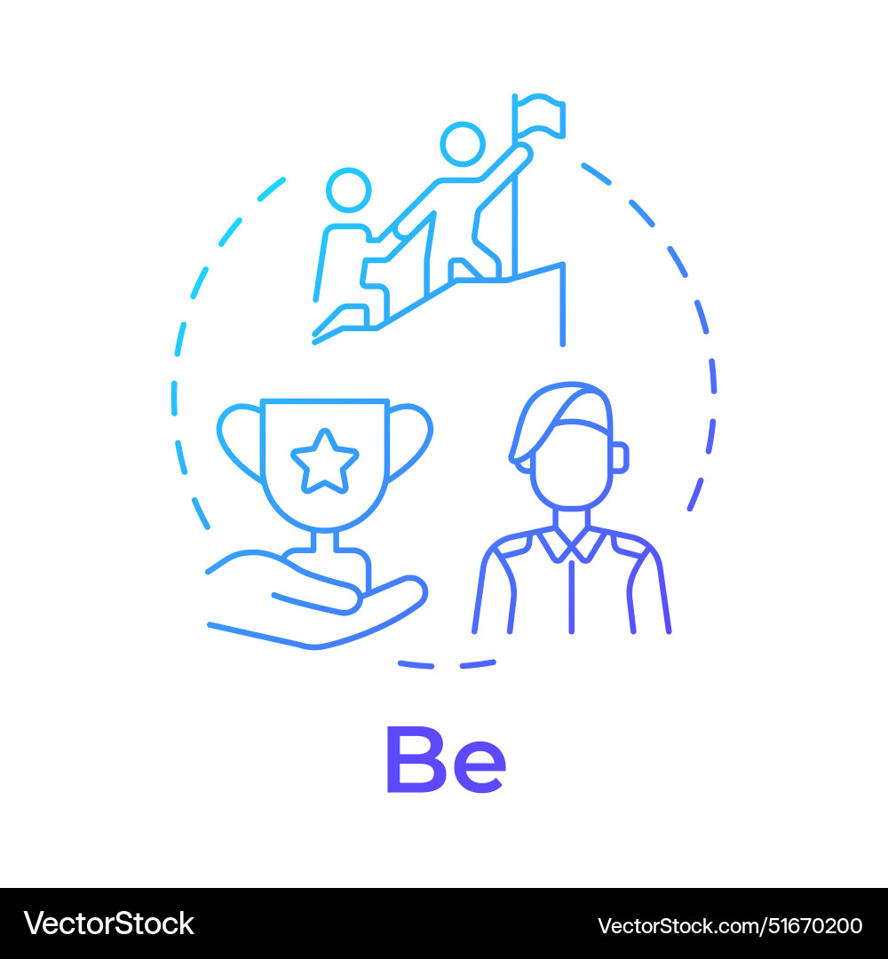 Be military philosophy blue gradient concept icon Vector Image