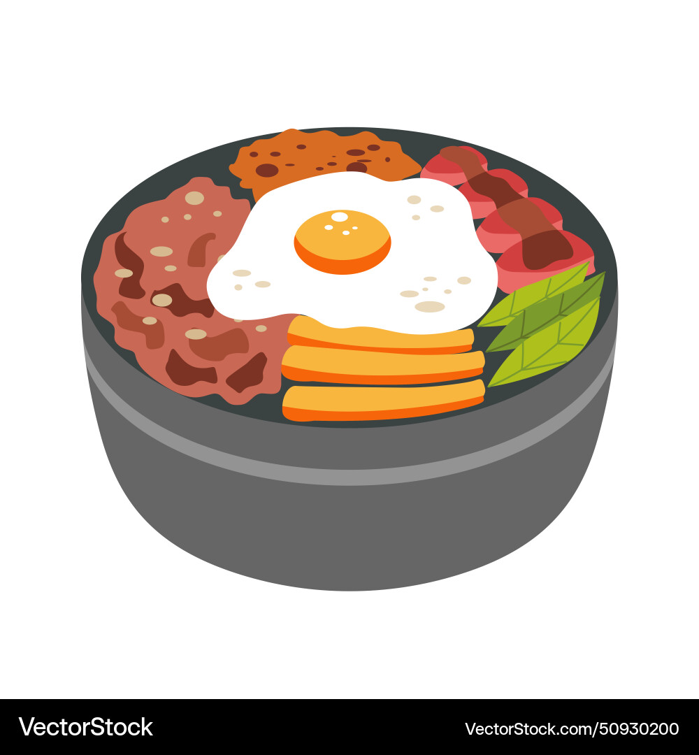 Beef yakiniku with egg and vegetables Royalty Free Vector