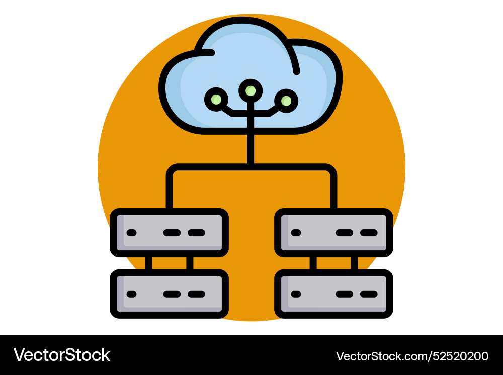 Big data colored outline icon related Royalty Free Vector