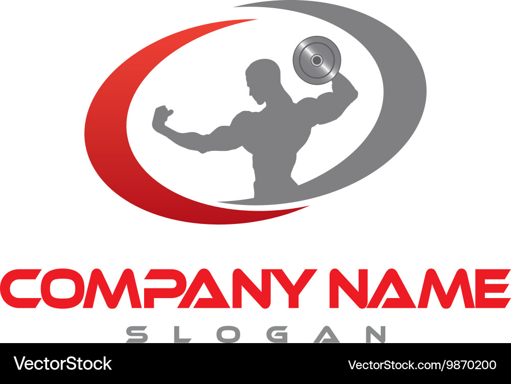 Bodybuilder logo Royalty Free Vector Image - VectorStock