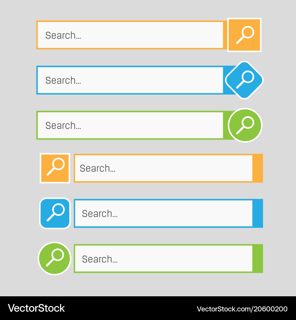 Creative of search bar boxes Royalty Free Vector Image