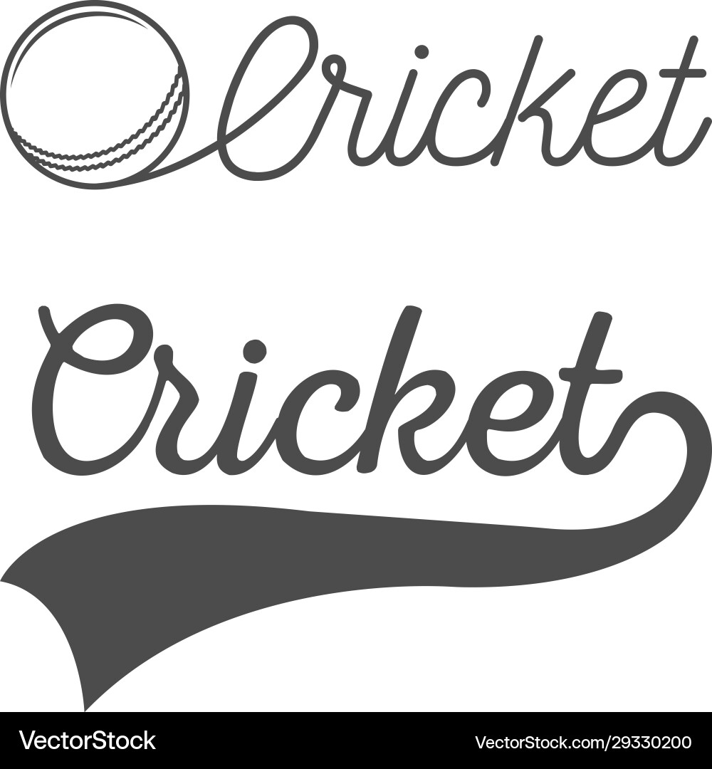 Cricket lettering Royalty Free Vector Image - VectorStock
