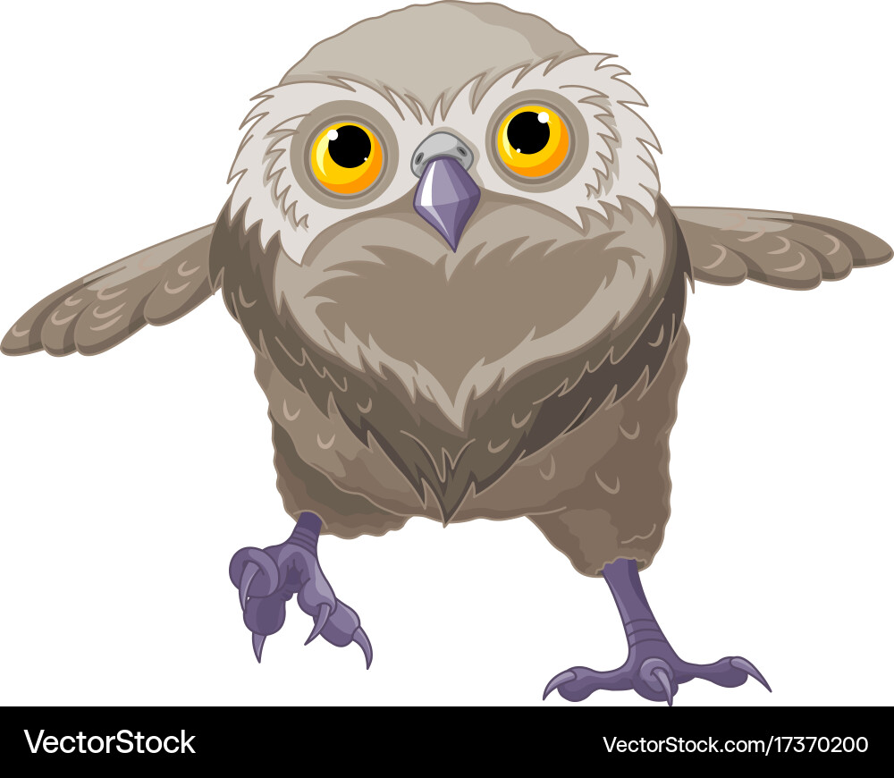 Cute Cartoon Baby Owl Royalty Free Vector Image
