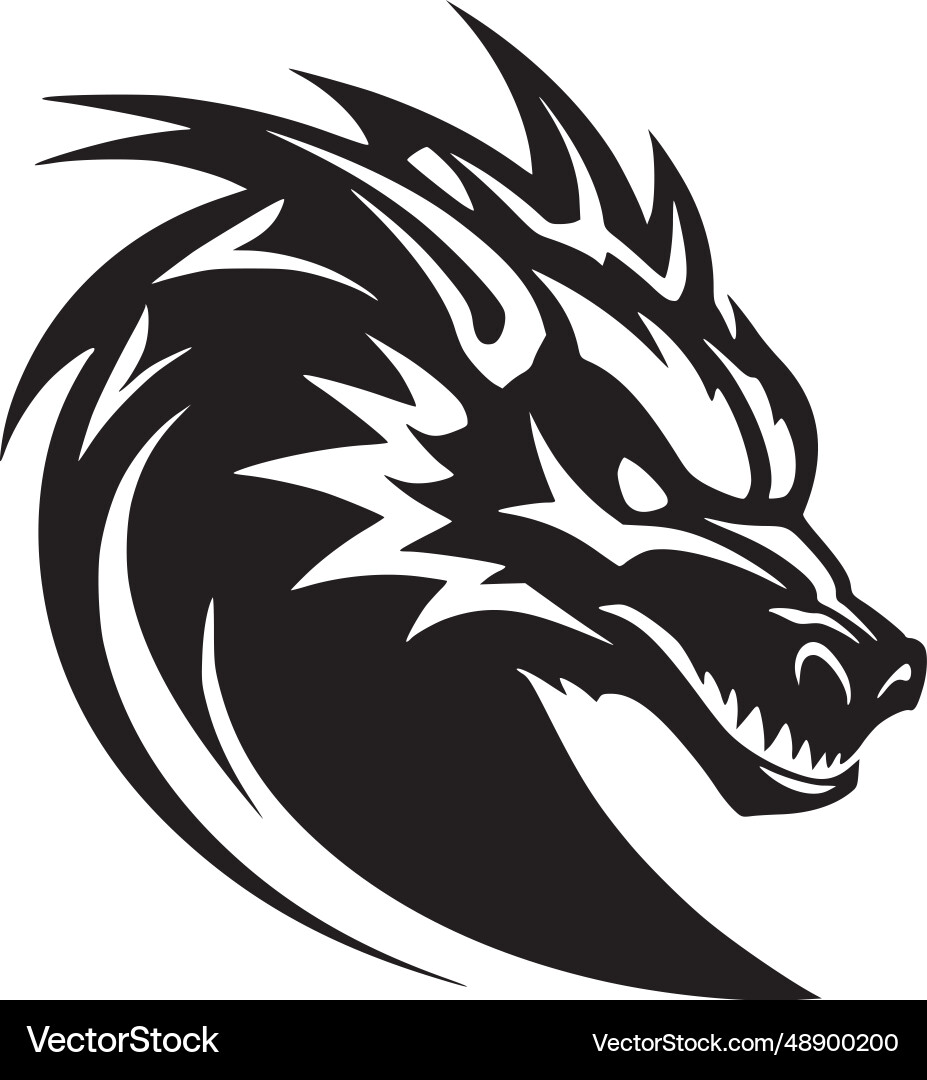 Dragon - minimalist and flat logo Royalty Free Vector Image