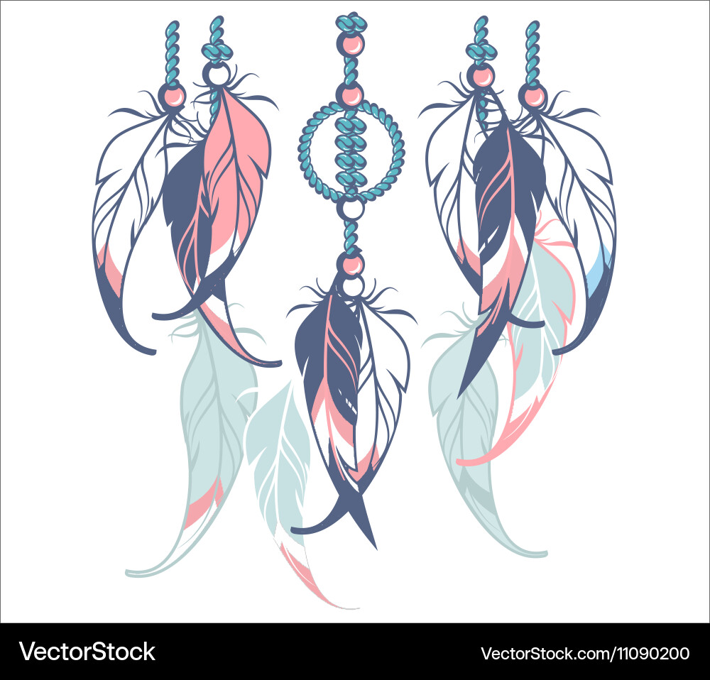 Feather Rope Dreamcatcher Vector Images (41)