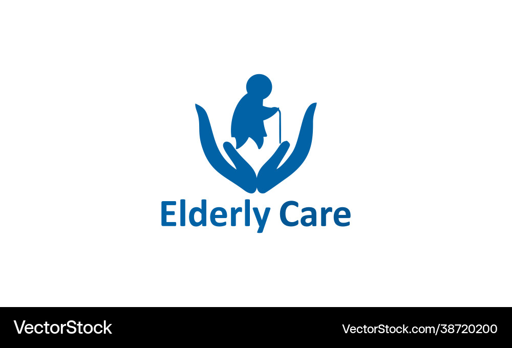 Elderly care logo design best Royalty Free Vector Image