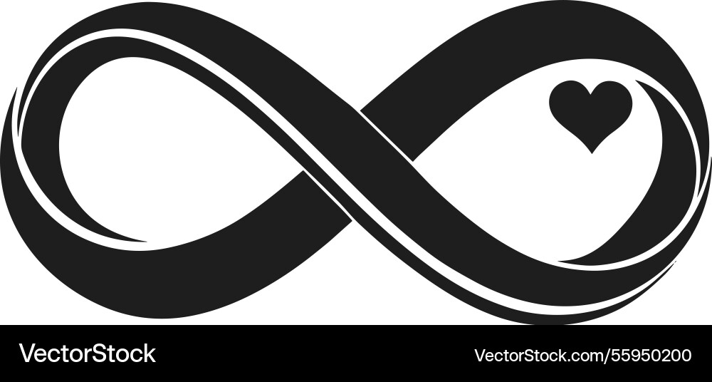 Elegant infinity love symbol with heart timeless Vector Image