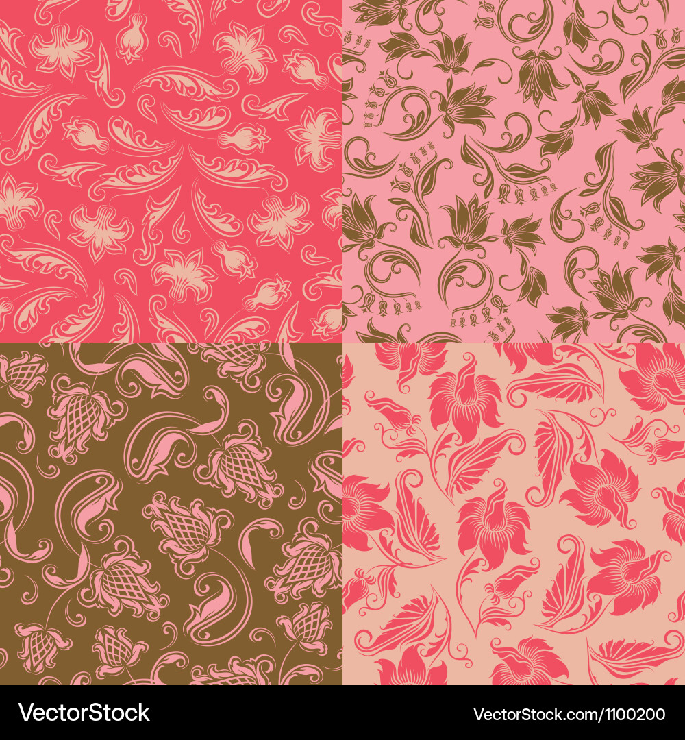 Floral Brocade Pattern Royalty Free Vector Image
