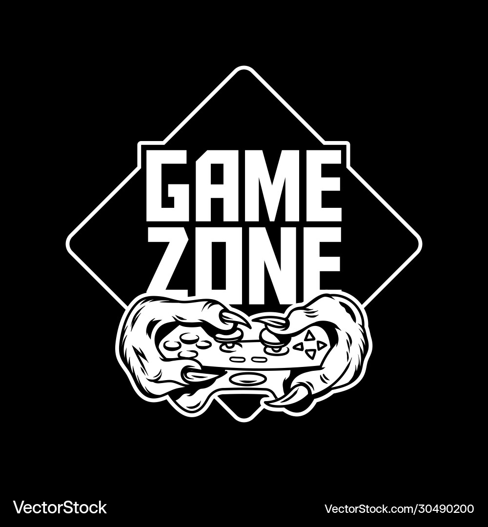 Game zone sign logo design Royalty Free Vector Image