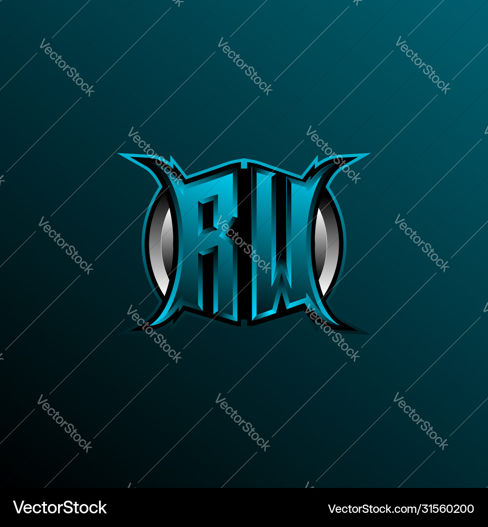 Initial rw logo design Royalty Free Vector Image