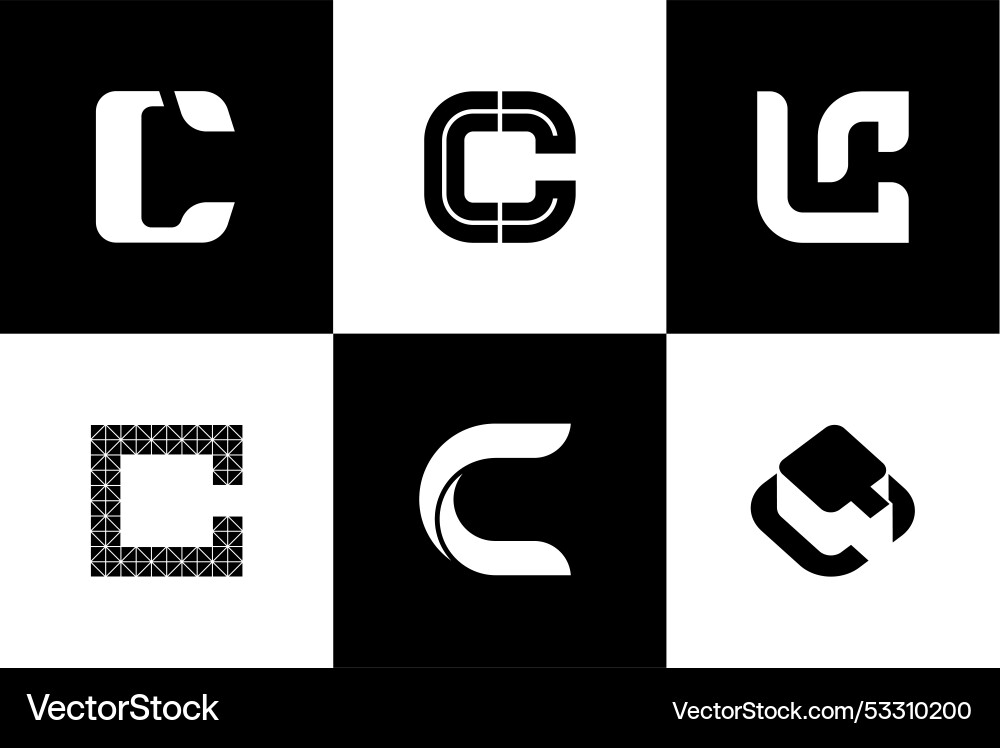 Letter c fonts and logo design Royalty Free Vector Image