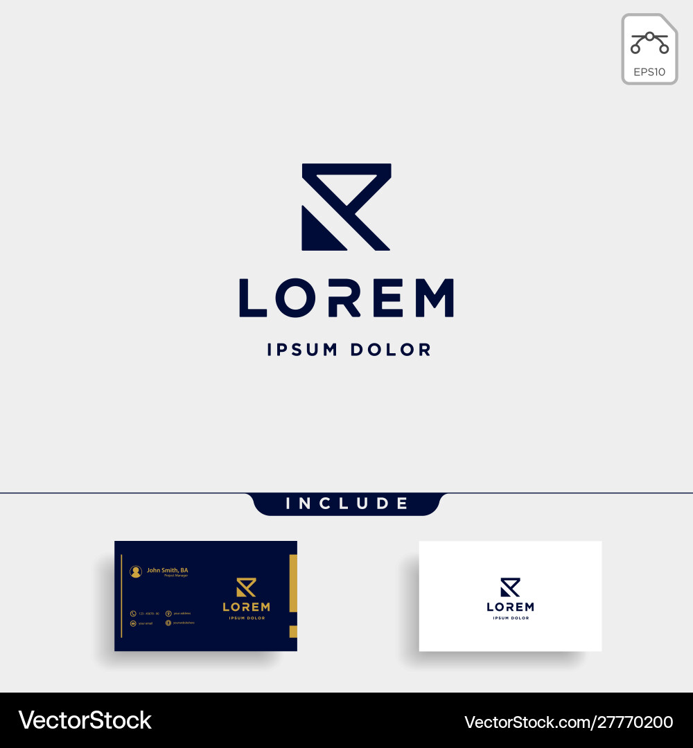 Letter r monogram logo design minimal icon Vektorbild