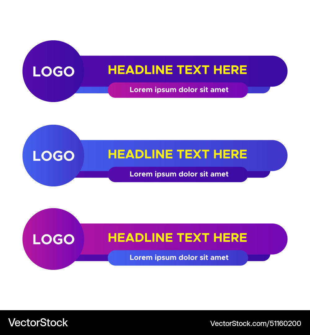 Lower third template tv header mockup television Vector Image