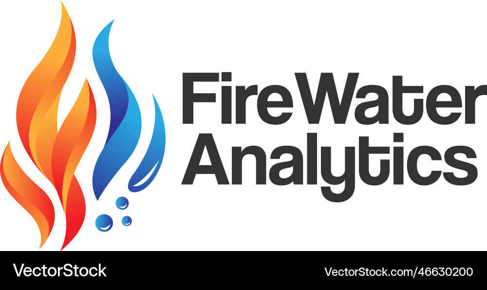 Modern colorful fire water analytics logo design Vector Image