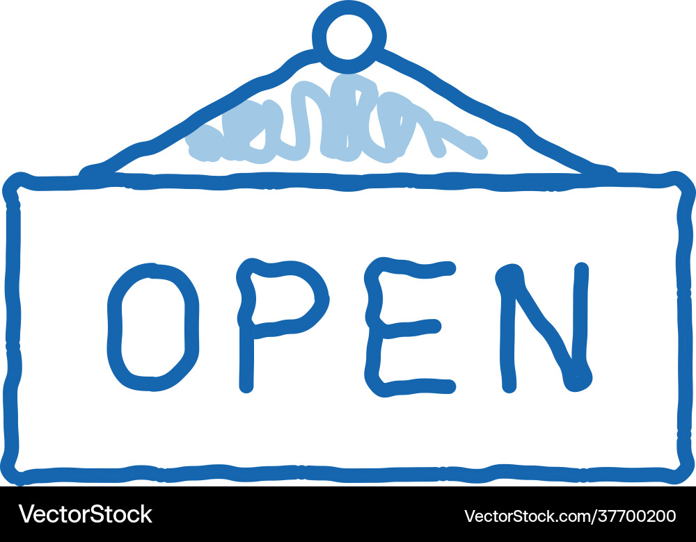 Open nameplate doodle icon hand drawn Royalty Free Vector