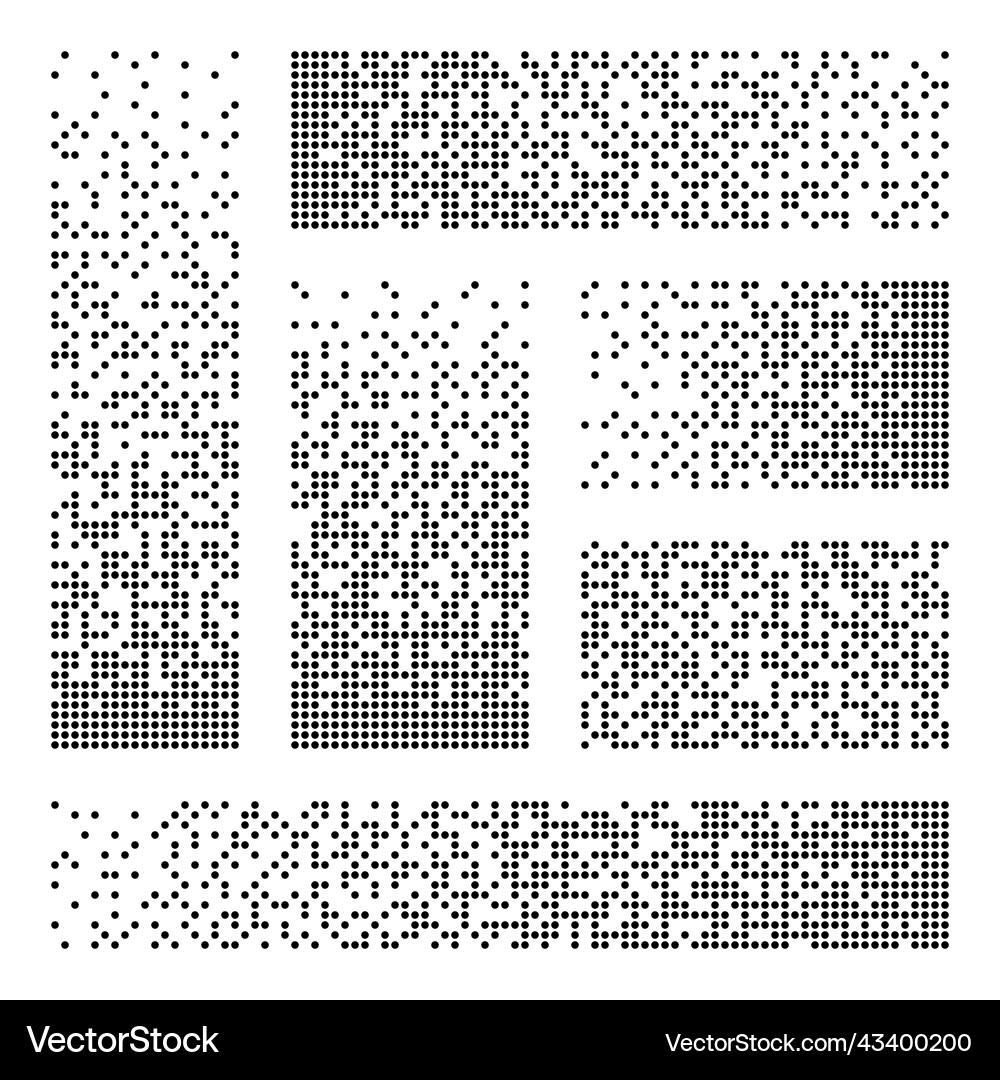 Pixel disintegration decay effect various Vector Image