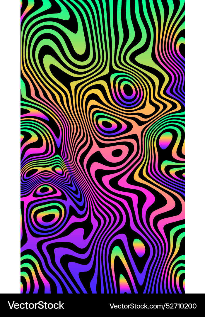 Psychedelic colorful retro groovy liquid trippy Vector Image