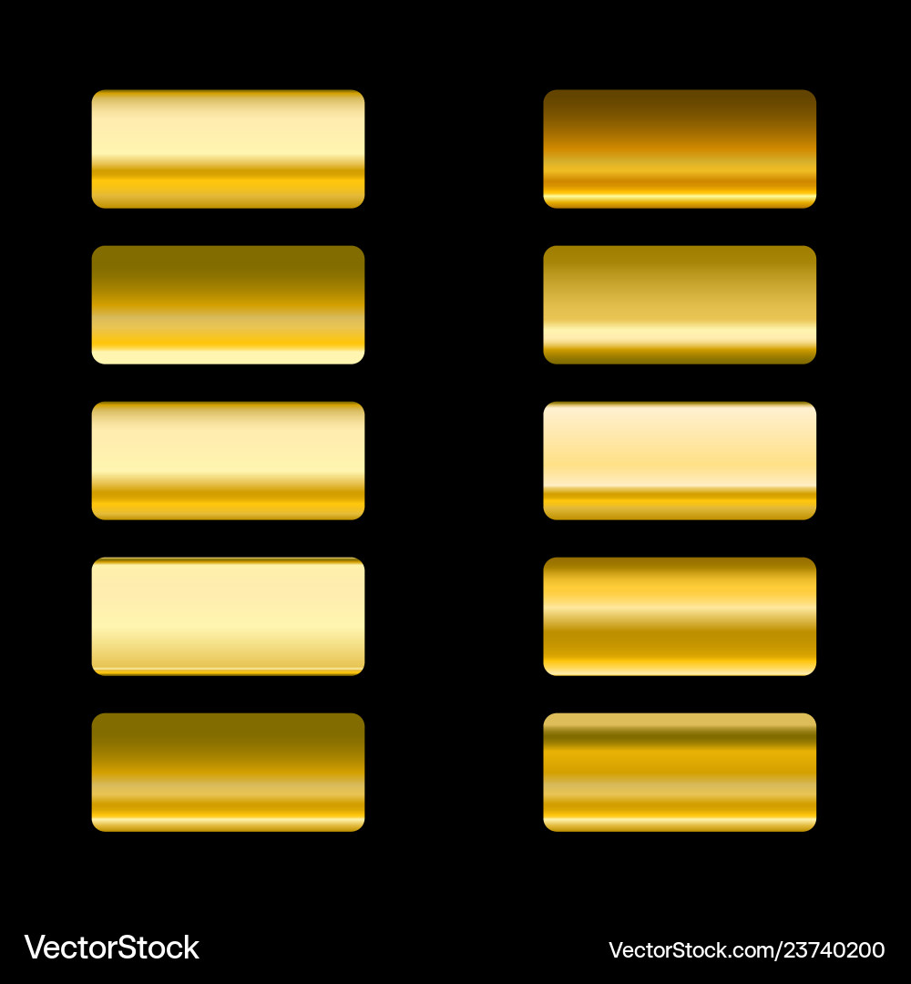 Set of gold gradients design elements Royalty Free Vector
