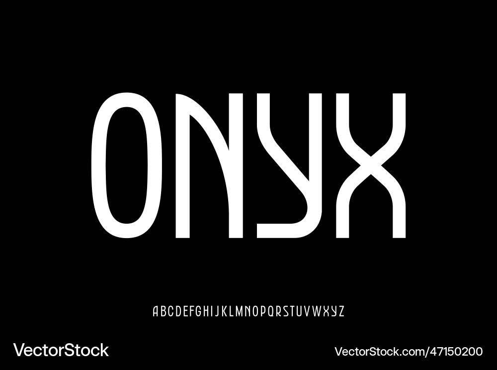 Unique modern typography style font Royalty Free Vector