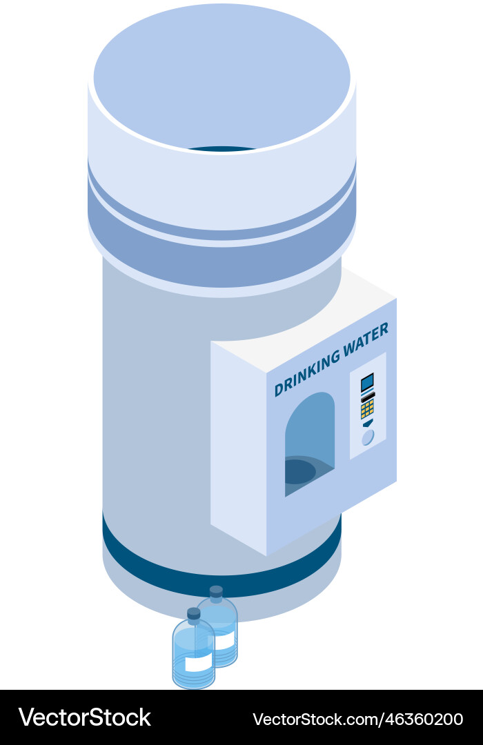 Water vending machine composition Royalty Free Vector Image