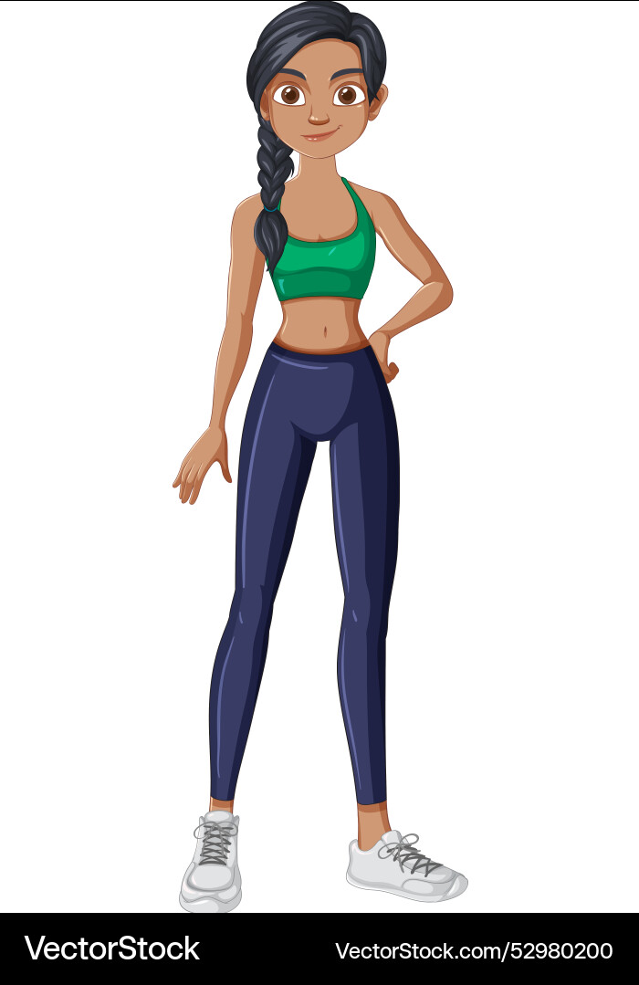 Woman in activewear ready for exercise Royalty Free Vector