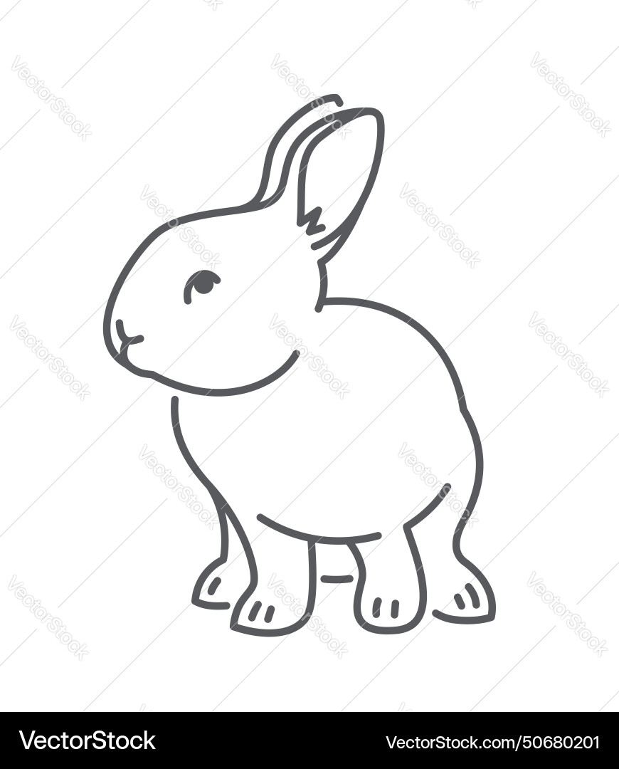 Baby rabbit simple thin line icon Royalty Free Vector Image