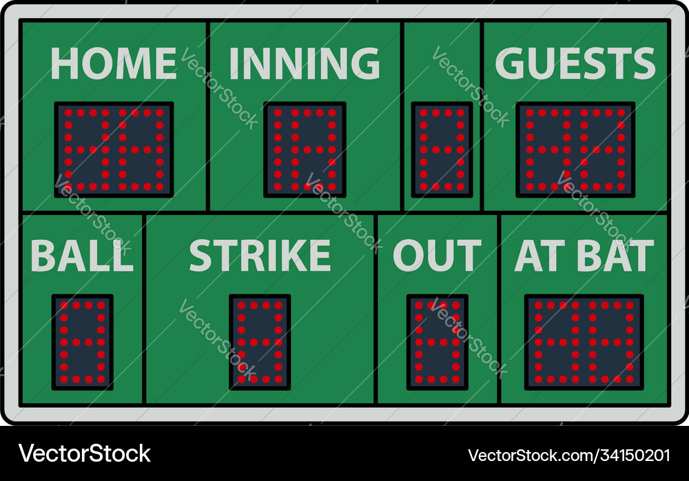 Baseball scoreboard icon Royalty Free Vector Image