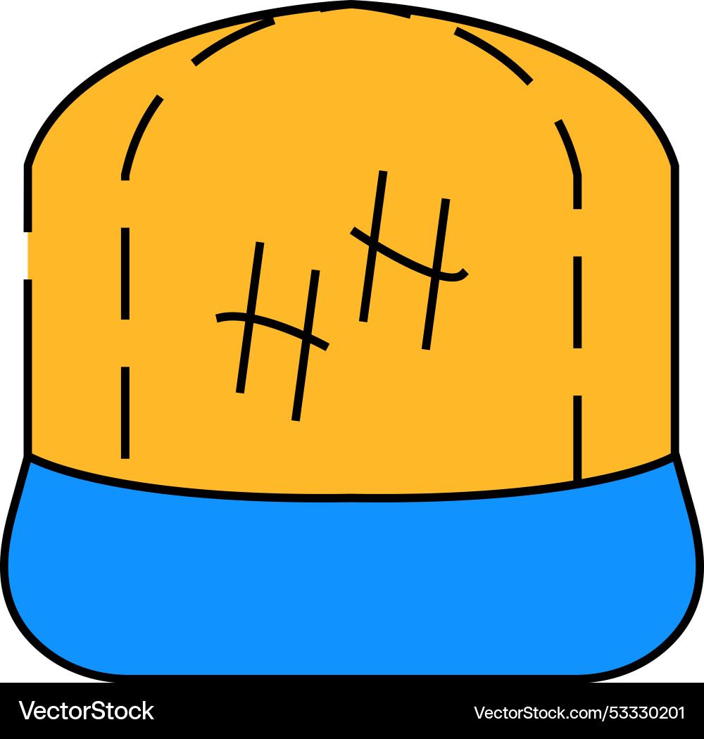 Cap rapper flat icon color Royalty Free Vector Image