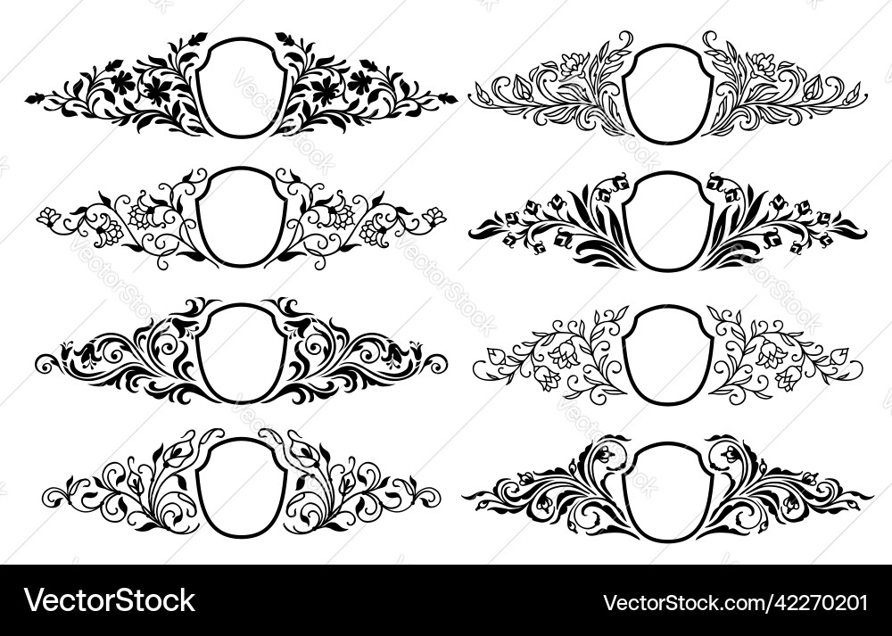 Elegant wedding floral frames borders monograms Vector Image