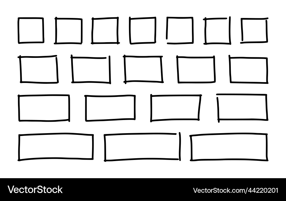 Free hand drawn rectangles and squares Royalty Free Vector