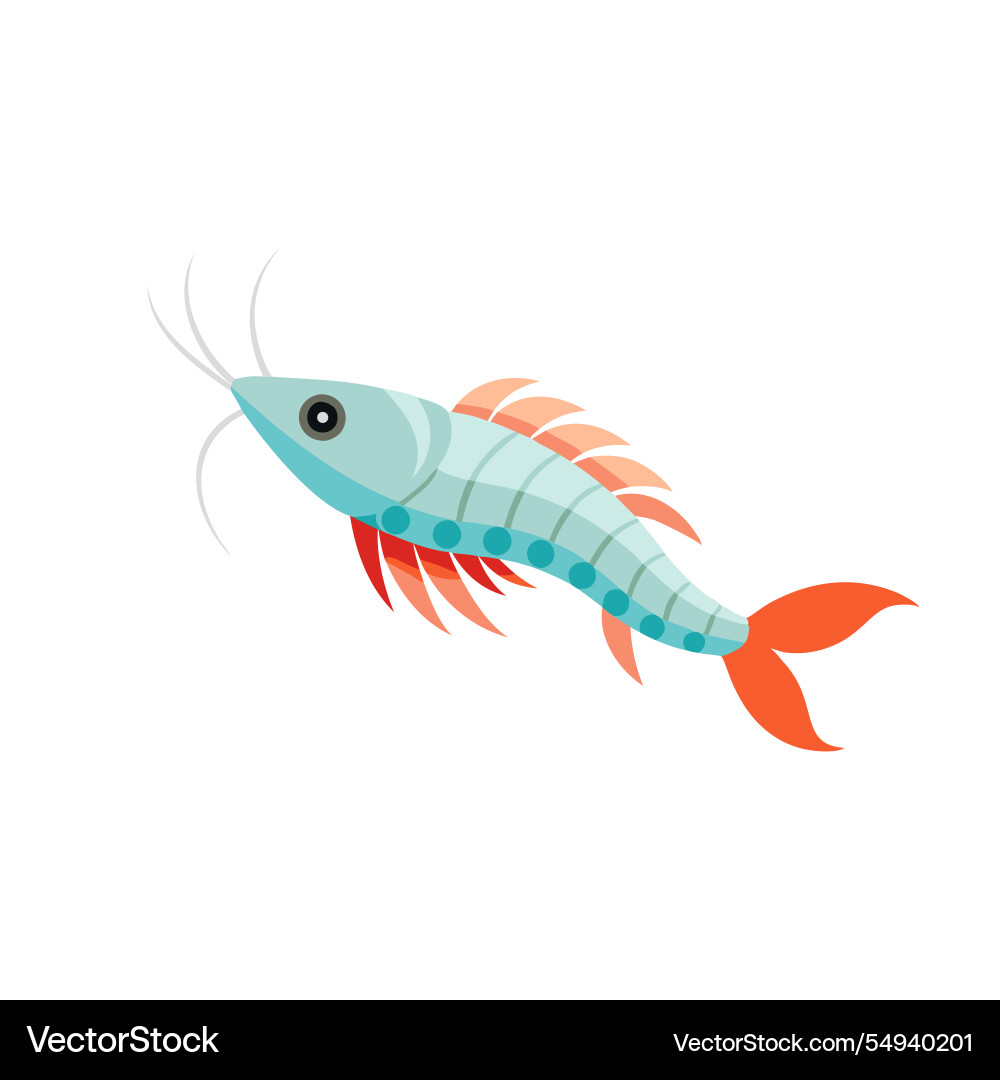 Ghost shrimp fish isolated flat on white Vector Image