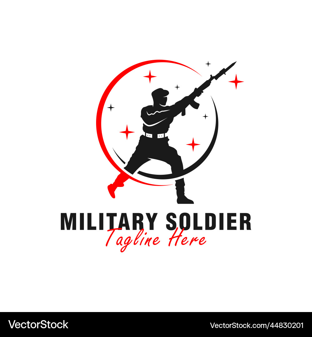 Military soldier logo design Royalty Free Vector Image
