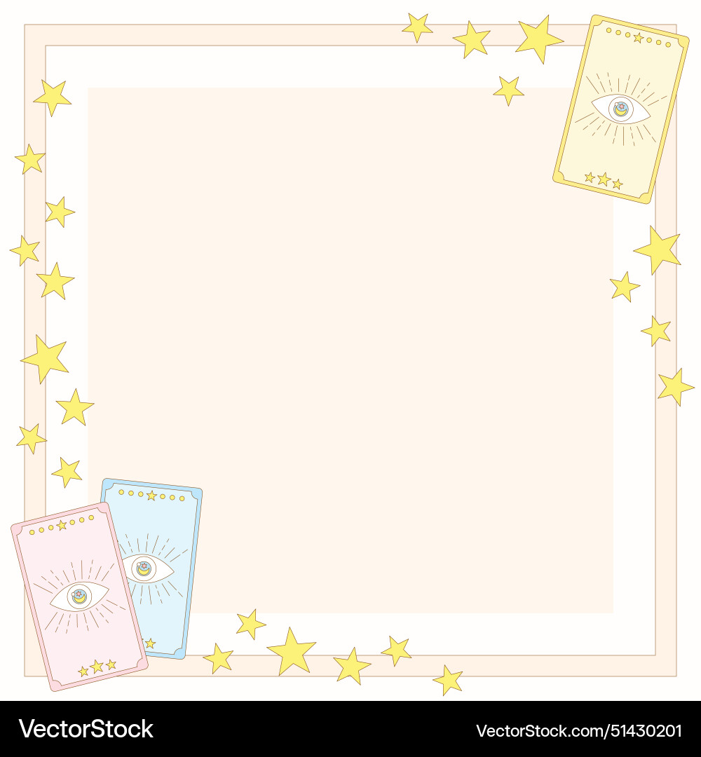 Pastel tarot card frame 1 Royalty Free Vector Image