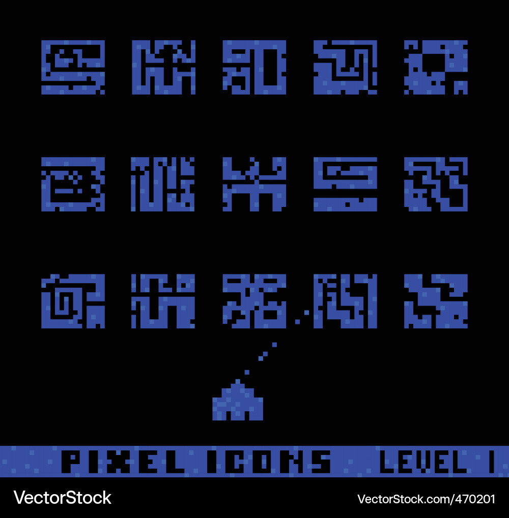 Pixel Icons Lizenzfreies Vektorbild - VectorStock