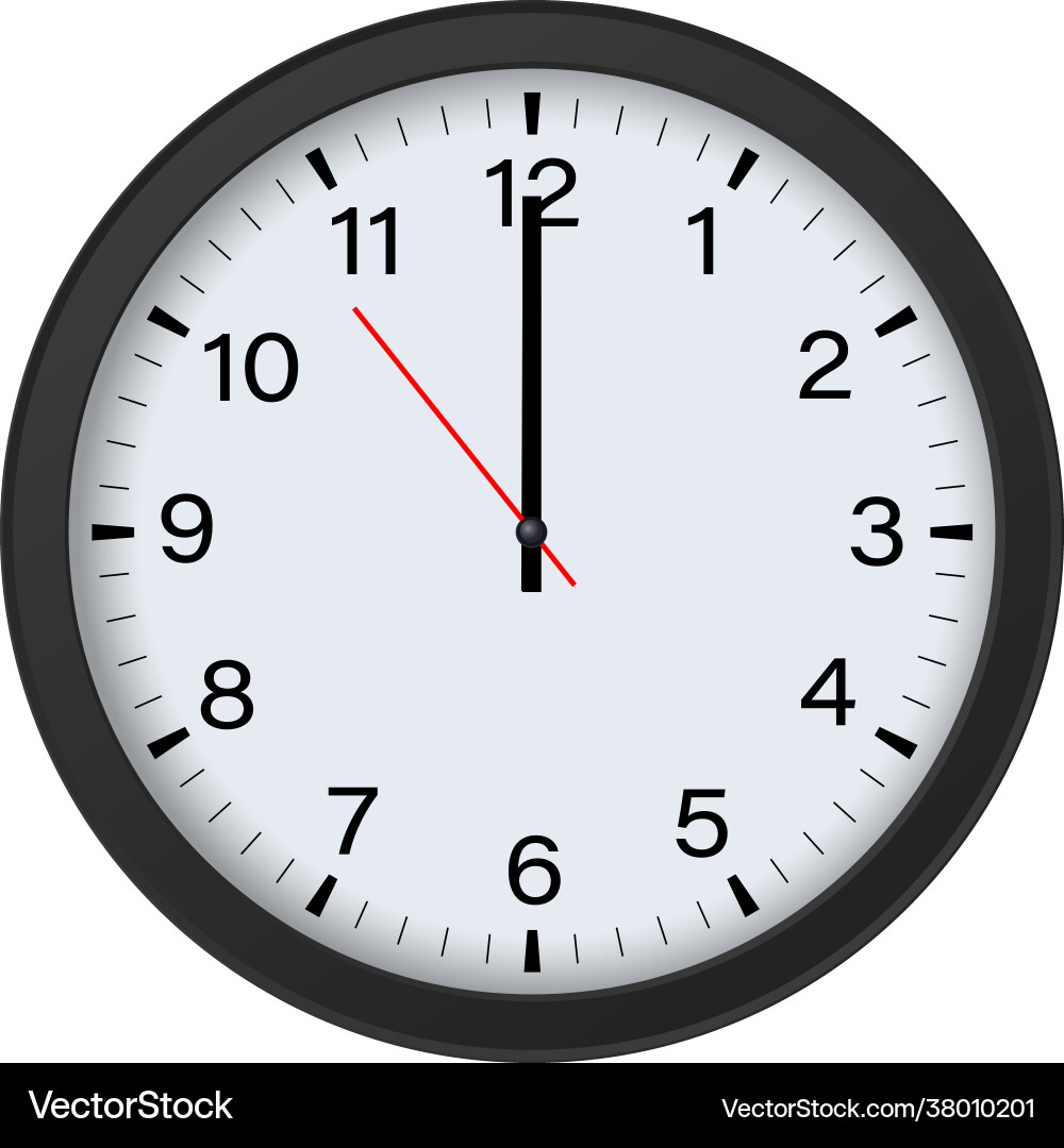 Round wall clock mockup isolated Royalty Free Vector Image