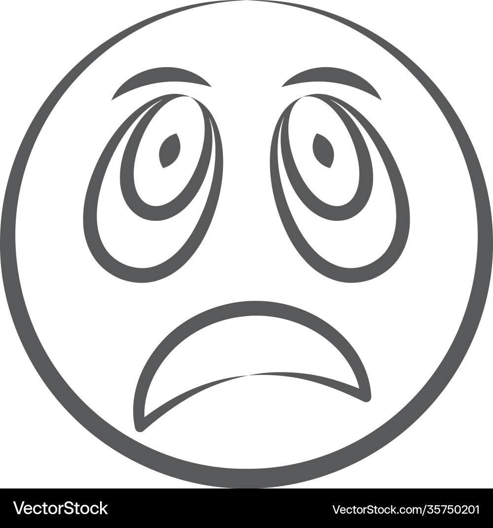 Scared emoticon Royalty Free Vector Image - VectorStock